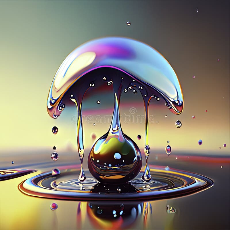 Falling Drops of Water. Splash Effect after Collision a Falling Drops ...