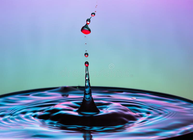 Falling Drops of Water. Splash Effect after Collision a Falling Drops ...