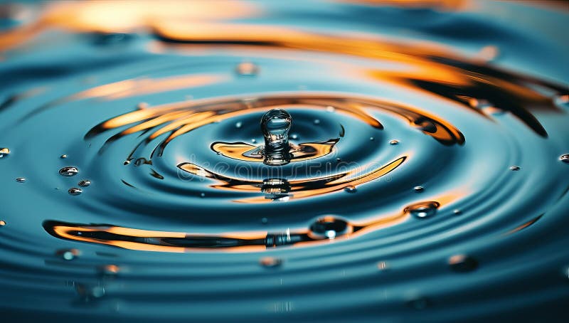 Falling Drops of Water. Splash Effect after Collision a Falling Drops ...