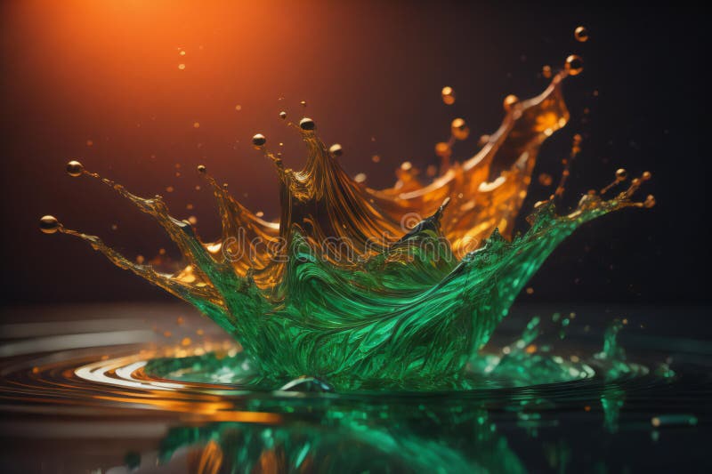 Falling Drops of Water. Splash Effect after Collision a Falling Drops ...