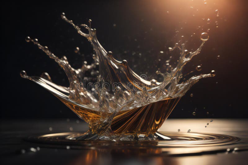 Falling Drops of Water. Splash Effect after Collision a Falling Drops ...