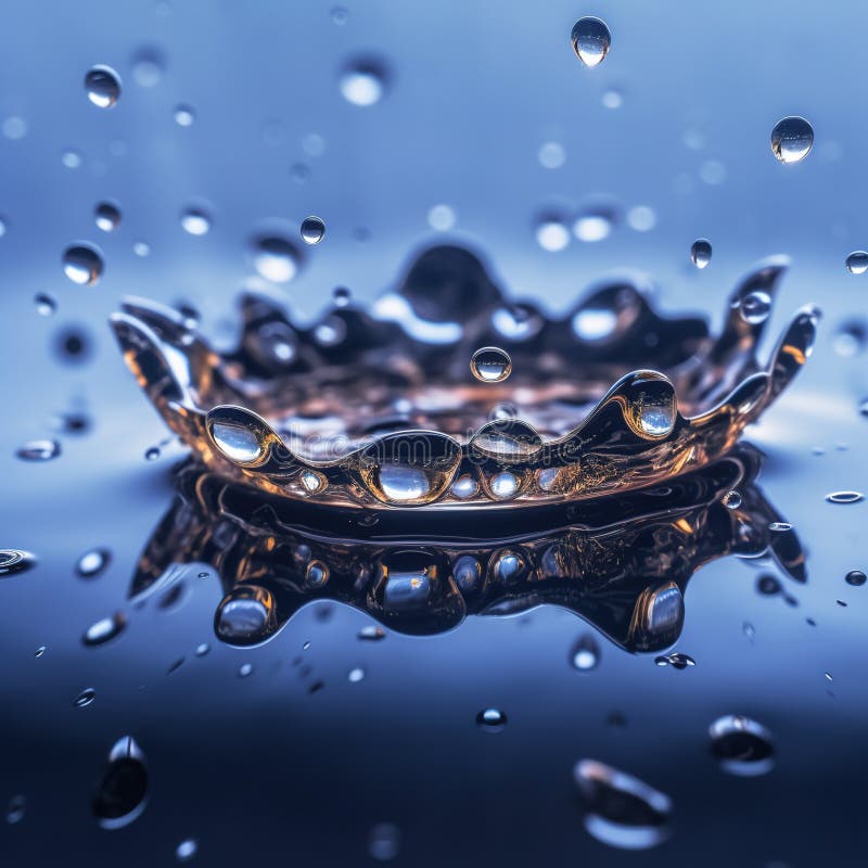 Falling Drops of Water. Splash Effect after Collision a Falling Drops ...