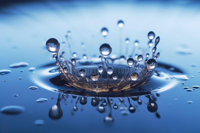 Falling Drops of Water. Splash Effect after Collision a Falling Drops ...