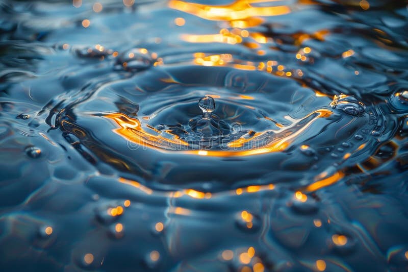 Falling Drops of Water. Splashes of Water from a Mountain River Stock ...