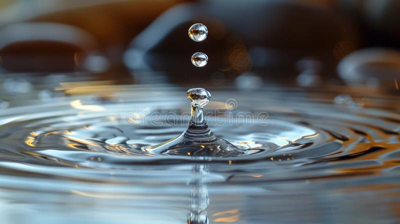 Falling Drops of Water. Splashes of Water from a Mountain River Stock ...