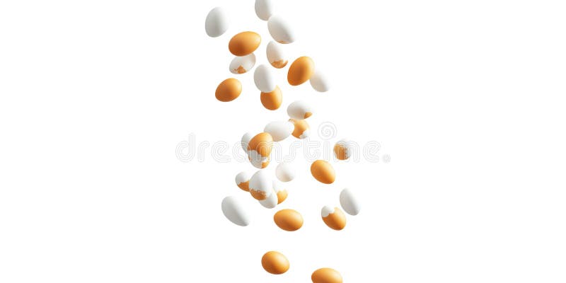 Falling Eggs with Cracked Shells. Symbol of Fragility and ...