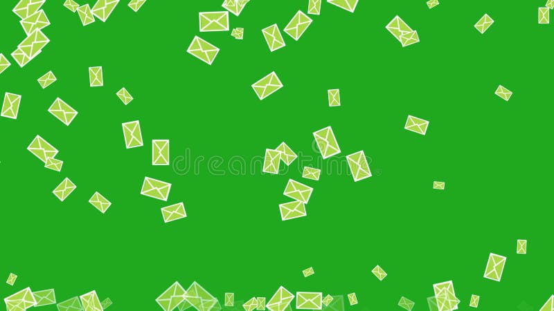 Falling Envelopes Green Screen Effect Mail Drop Animation Video Stock ...