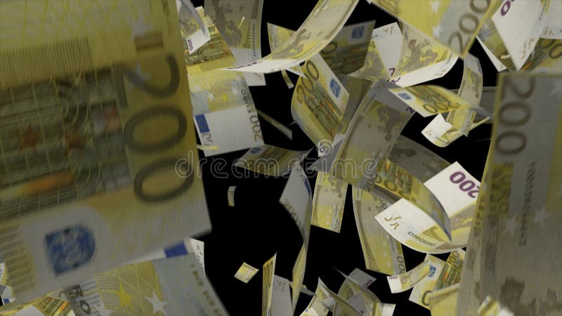 Euro Banknotes Falling Like Rain Stock Video Footage - Video of color ...