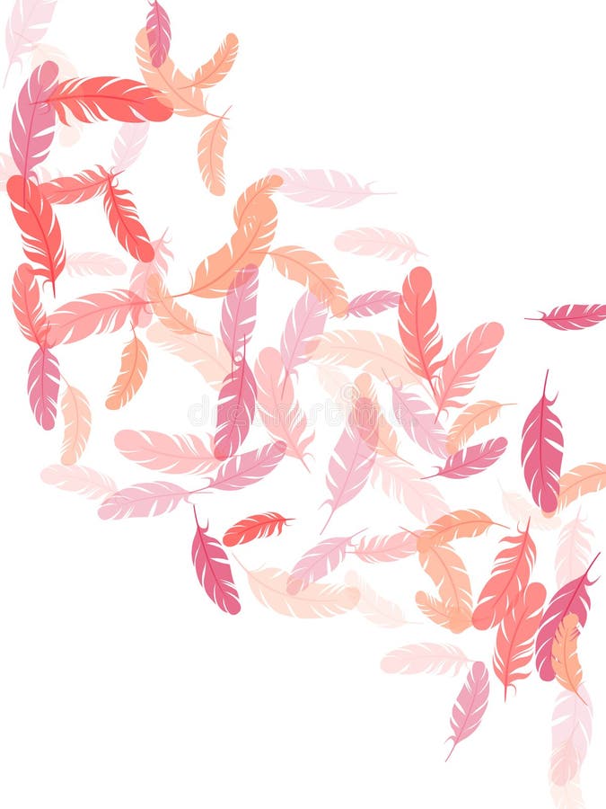 Falling Feather Elements Soft Vector Design. Stock Illustration ...