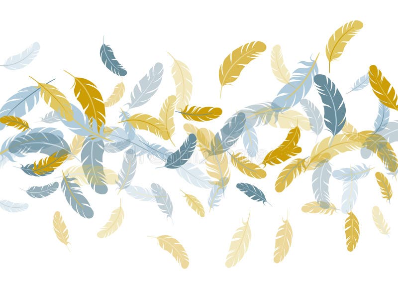 Falling Feather Elements Soft Vector Design. Stock Vector ...