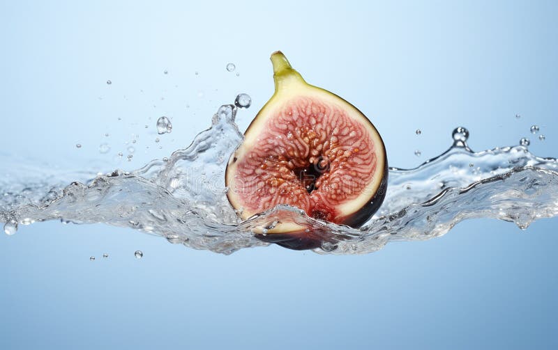 Falling Fig One Piece Splash White Background Stock Illustration ...