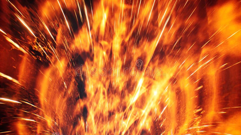 Falling into the Fire Tunnel Stock Illustration - Illustration of ...