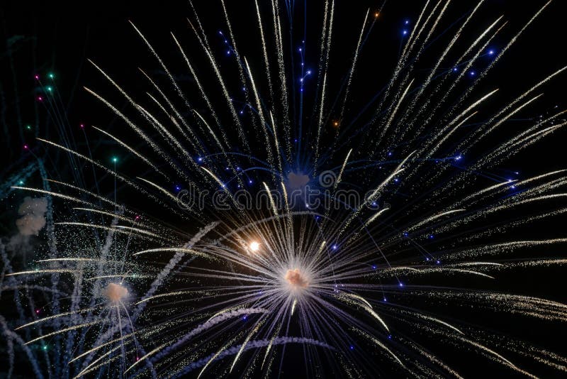 Falling of Firework Sparks after a Big Burst Stock Photo - Image of ...