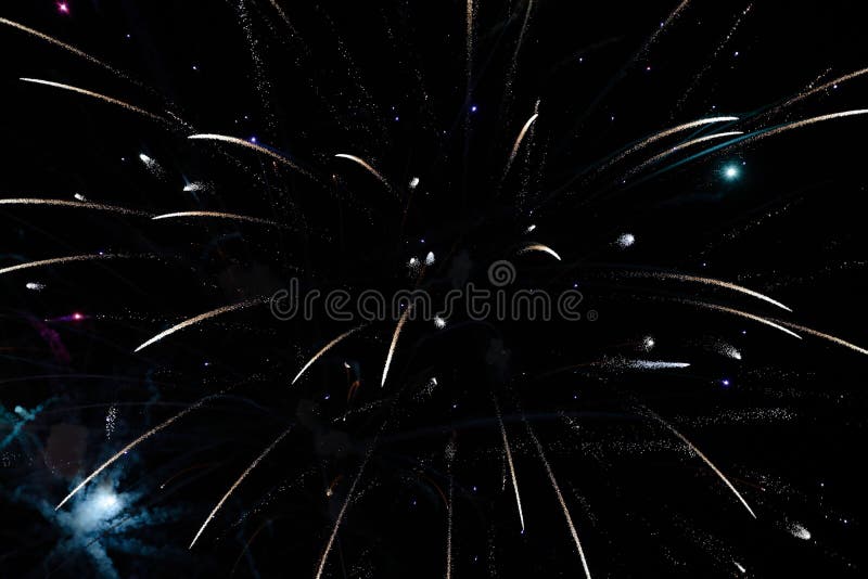Falling of Firework Sparks after Bursting Stock Photo - Image of night ...