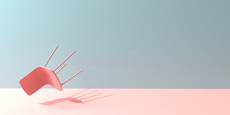 Falling Floating Chair Concept on Minimalist Background Stock ...