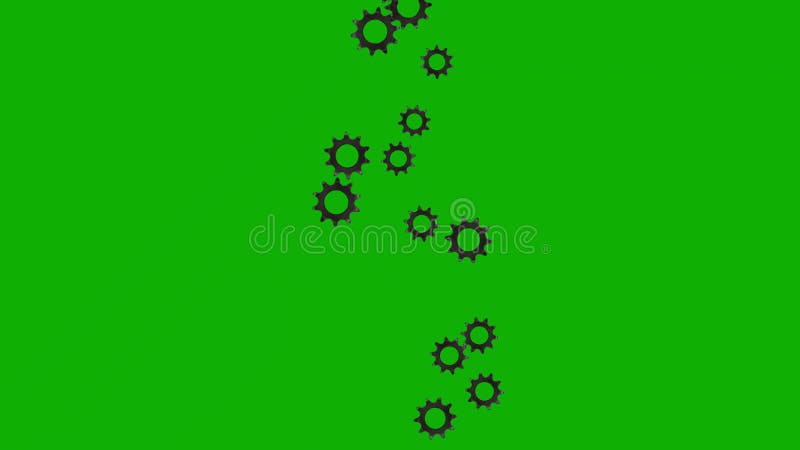 Falling Gears Motion Graphics with Green Screen Background Stock Video ...