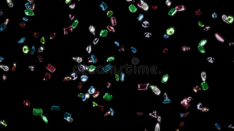 Falling Gemstones Loop stock footage. Video of clarity - 129548666