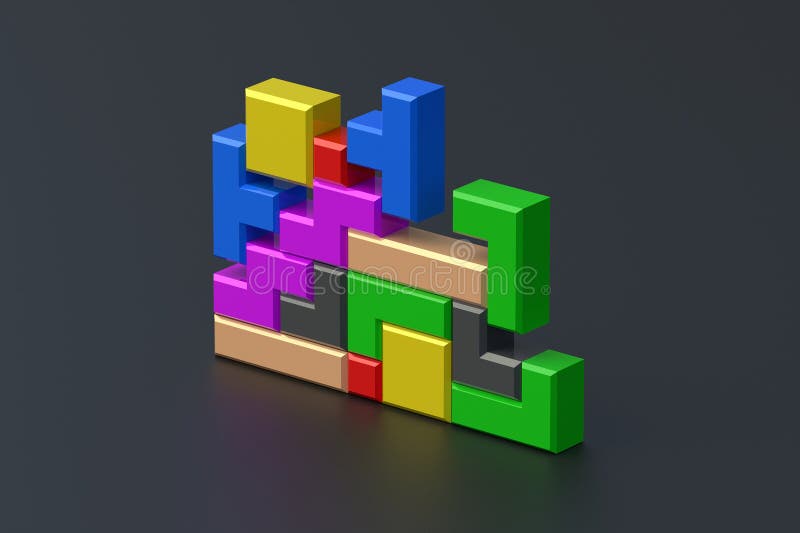 Falling Geometric Blocks for Game. Toy Bricks for Conundrum. Logical ...
