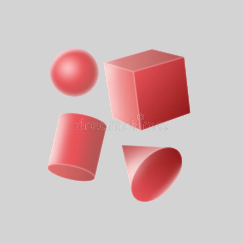 Falling Geometric Shapes 3D. Stock Illustration - Illustration of ...