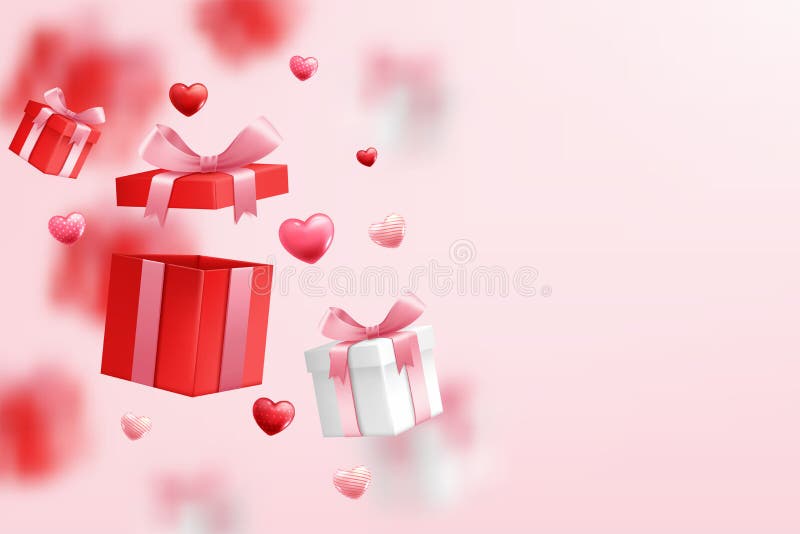 Falling Gift Box, Valentine S Day Celebrate Stock Vector - Illustration ...