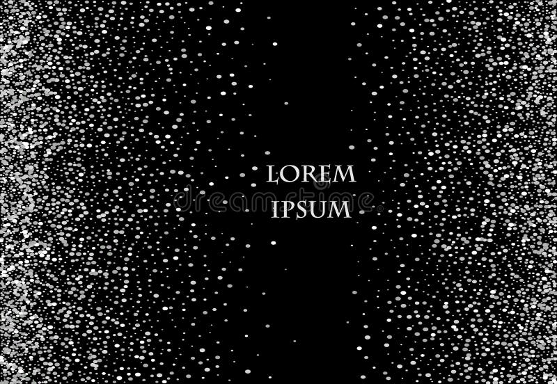 Falling Glitter Confetti. Vector Silver Dust, Explosion on Black ...