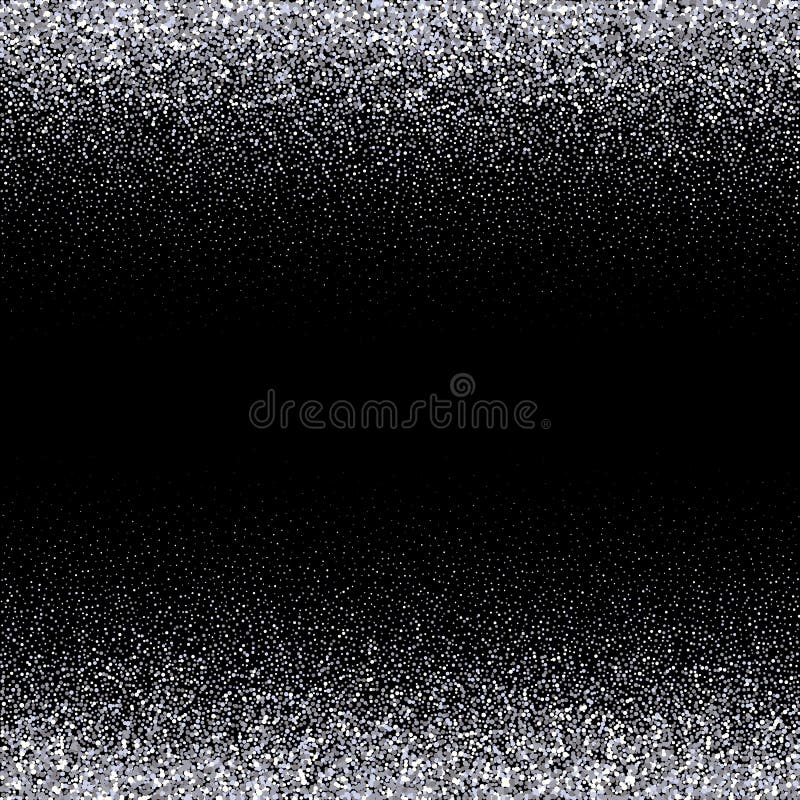 Falling Glitter Confetti. Vector Silver Dust, Explosion on Black ...