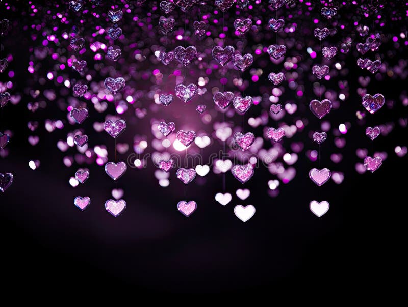 Falling glittering hearts stock illustration. Illustration of abstract ...