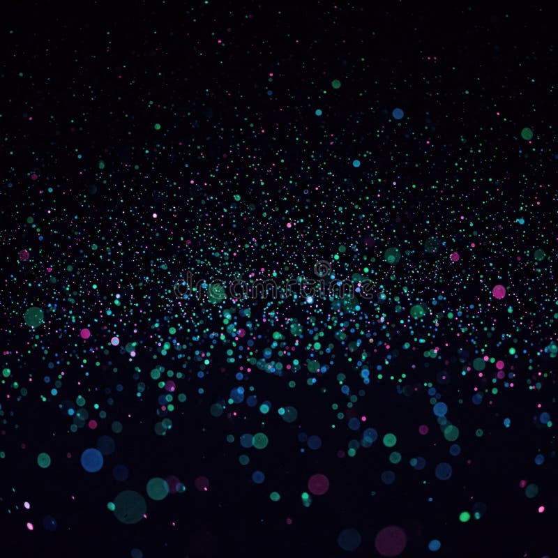 Falling Glowing Particles in the Dark, Bokeh Effect. Stock Photo ...