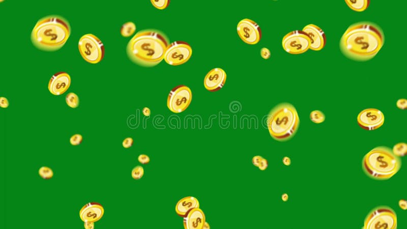 Falling Gold Coins with Green Screen Background Stock Footage - Video ...