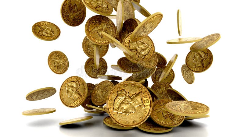 Gold Coins Falling Gif