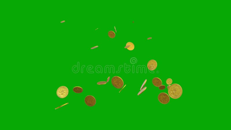 Falling Gold Coins with Green Screen Background Stock Footage - Video ...