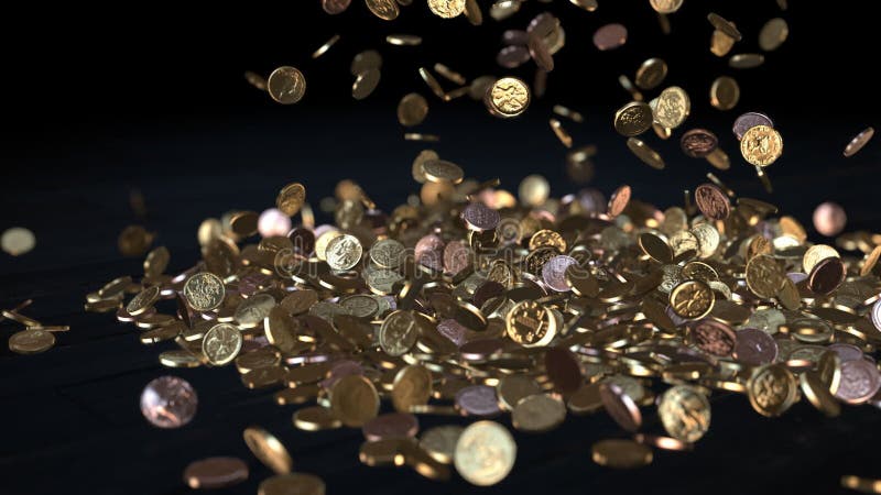 Falling Gold and Copper Coins Stock Video - Video of background, gold ...
