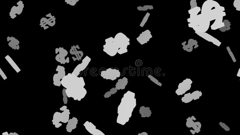 Falling Gold Dollar Signs on a Solid Green Screen Background. There is ...