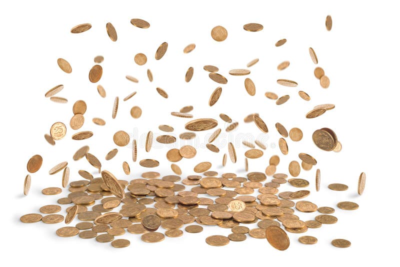 Falling Golden Coins stock photo. Image of coins, coin - 75841996