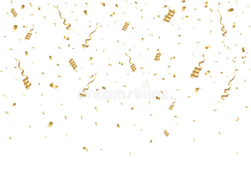 Falling Golden Confetti for the Winner. Glitter, Celebration, Vector ...