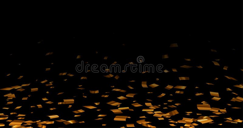Falling Golden Cut Out Foil Ribbon Exploding Confetti Stock Vector ...