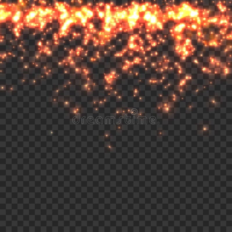 Falling Golden Glitter Particles Overlay. Bright Sparkling Light Effect ...