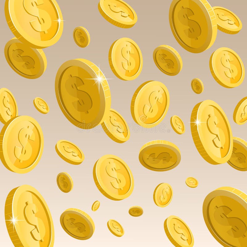 Falling, Golden Shiny Coins. Stock Vector - Illustration of finance ...
