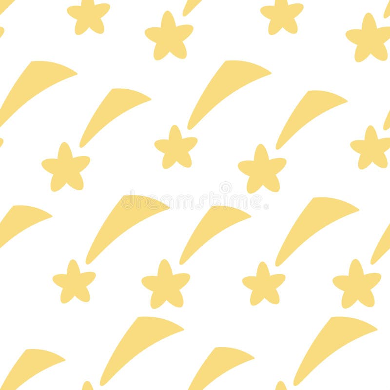 Falling Golden Star. Seamless Pattern. Flat Style. Endless Ornament of ...