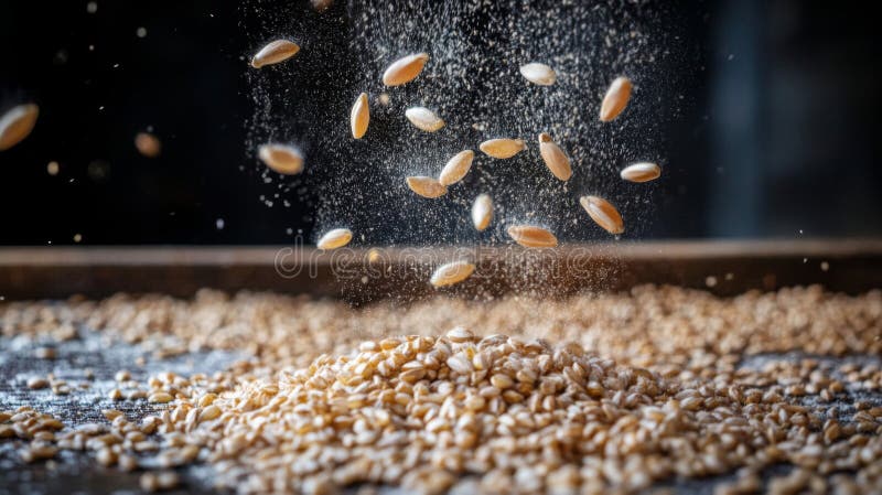 Falling Grains on Dark Background Stock Illustration - Illustration of ...