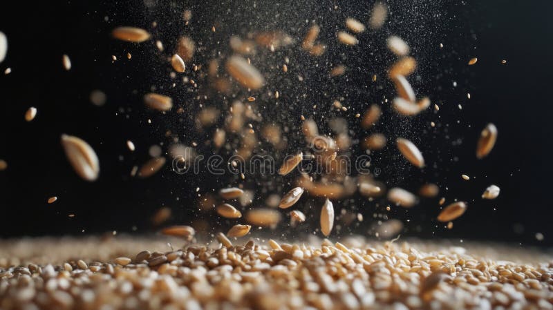 Falling Grains on Dark Background Stock Illustration - Illustration of ...