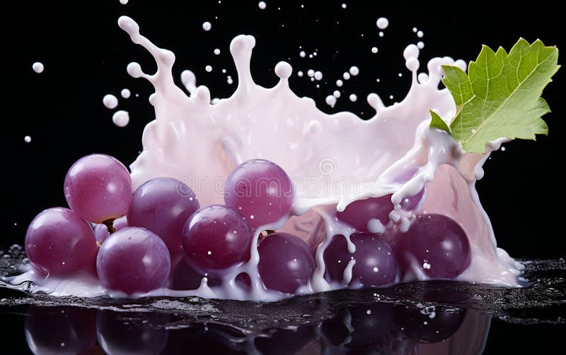 Grapefruit and Milk Splash on See-through Surface Stock Photo - Image ...
