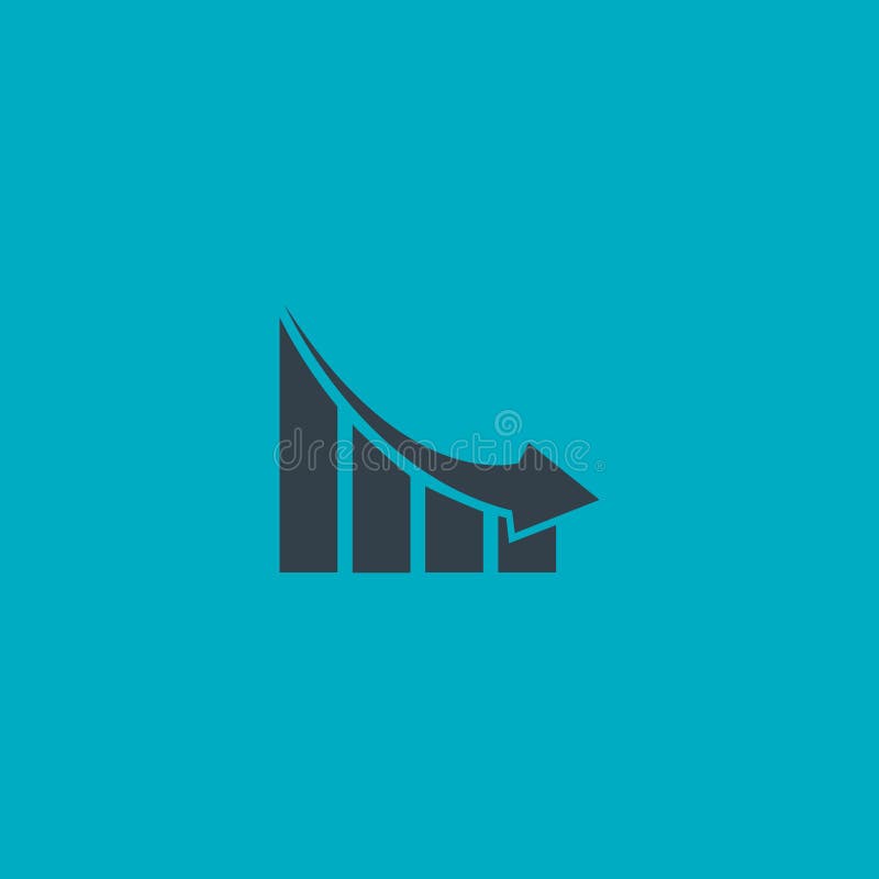 Falling Graph Down. Simple Vector Symbol in Flat Style Stock Vector ...