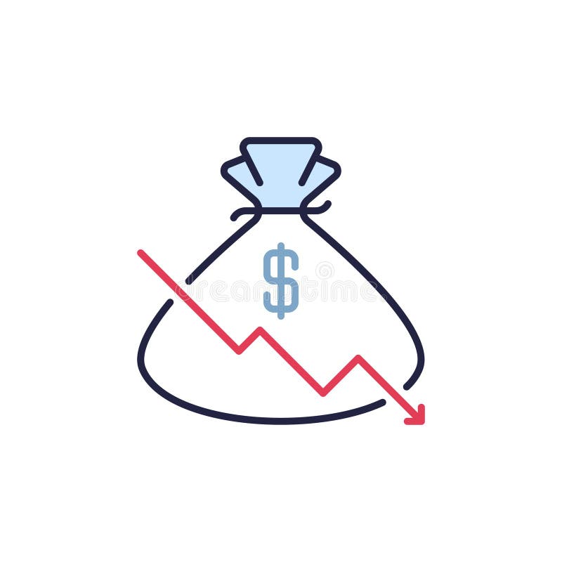 Inflation Graph or Chart Vector Concept Colored Icon Stock Illustration ...