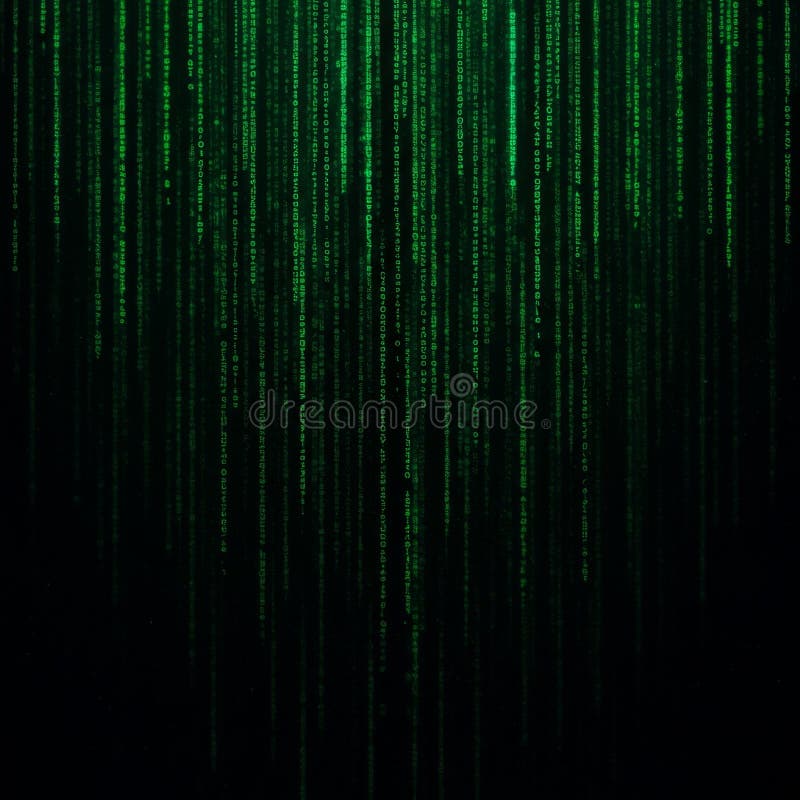 Falling Green Digital Code Stream Abstract Background Stock Illustration - Illustration of ...