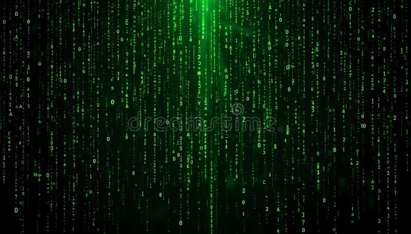 Falling Green Digital Numbers on Black Background Animation for ...