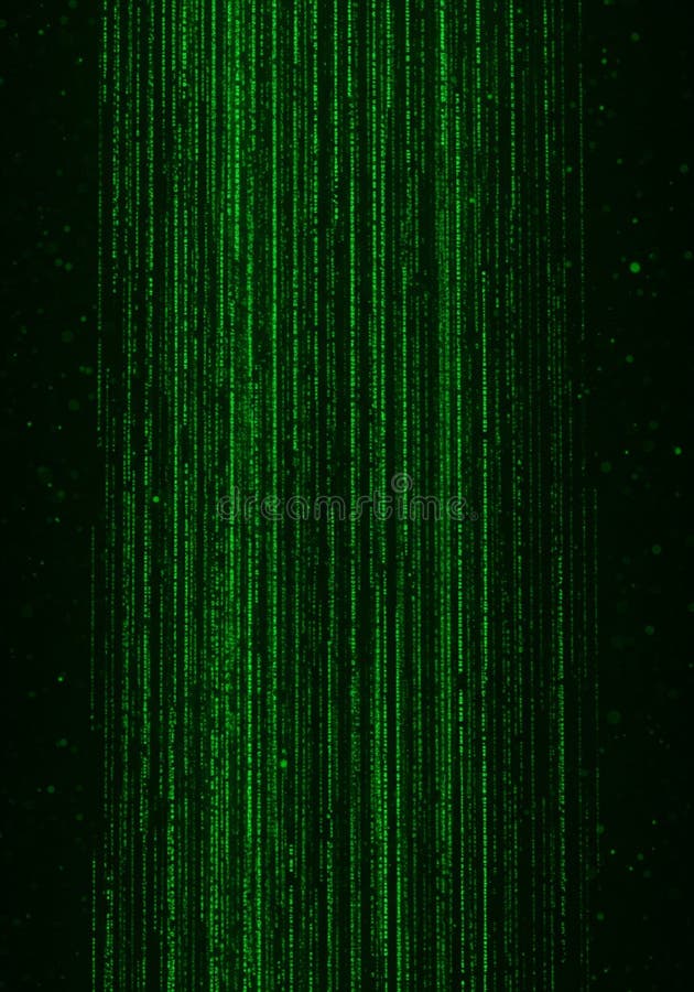 Falling Green Digital Rain Abstract Background Stock Illustration ...
