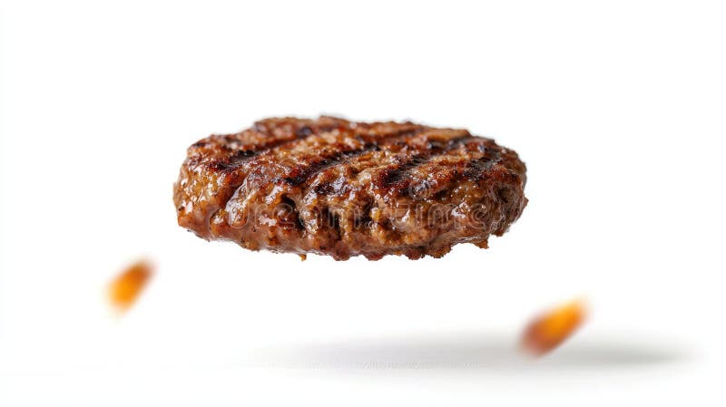 Falling Grilled Hamburger Meat Stock Illustration - Illustration of ...