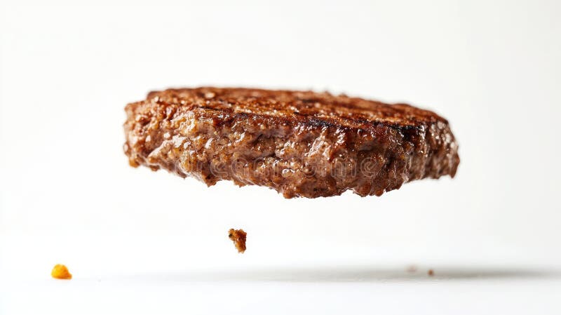 Falling Grilled Hamburger Meat Stock Illustration - Illustration of ...