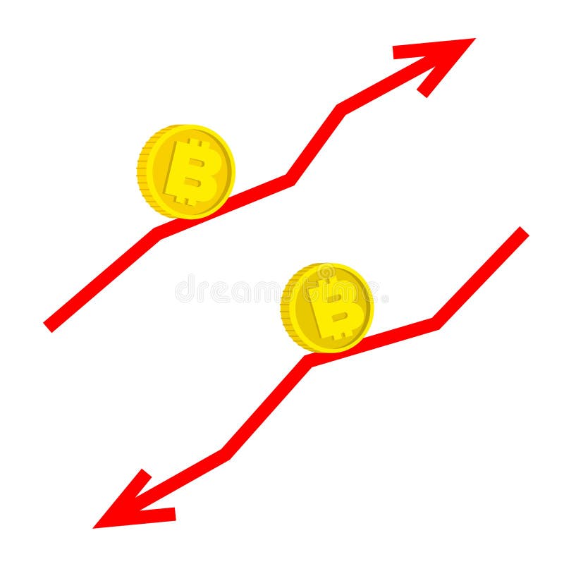 Falling and Growing Bitcoin Concept Stock Vector - Illustration of ...
